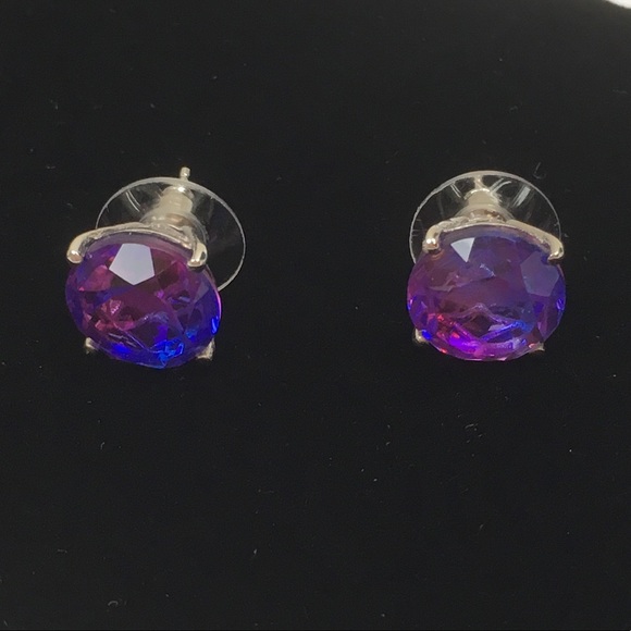 Jewelry | Midnight Fuchsia Quartz Stud Earrings | Poshmark